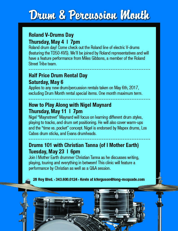 May is Drum and Percussion Month! - All Locations